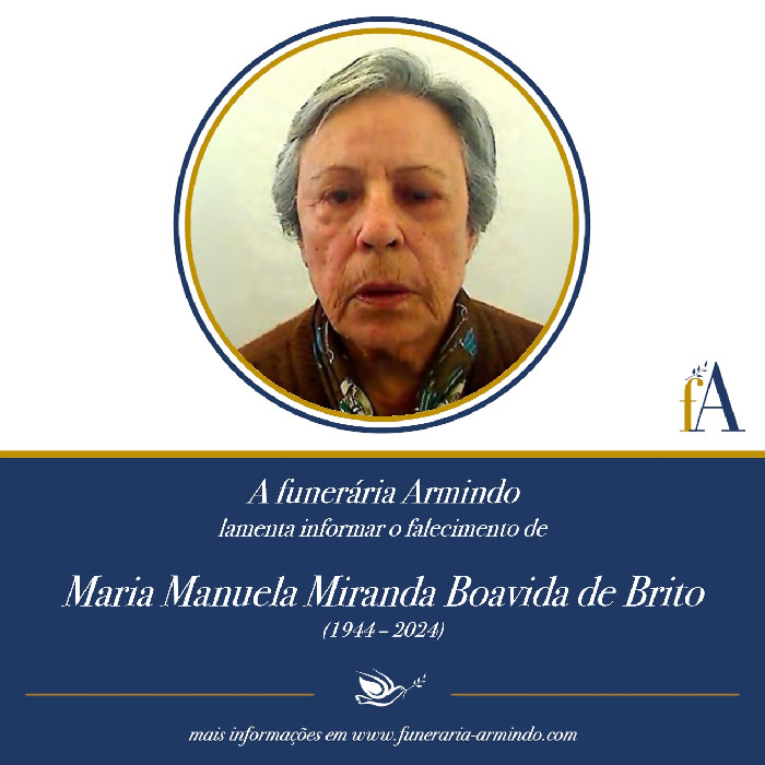 Maria Manuela Miranda Boavida de Brito :: Funerária Armindo em Setúbal